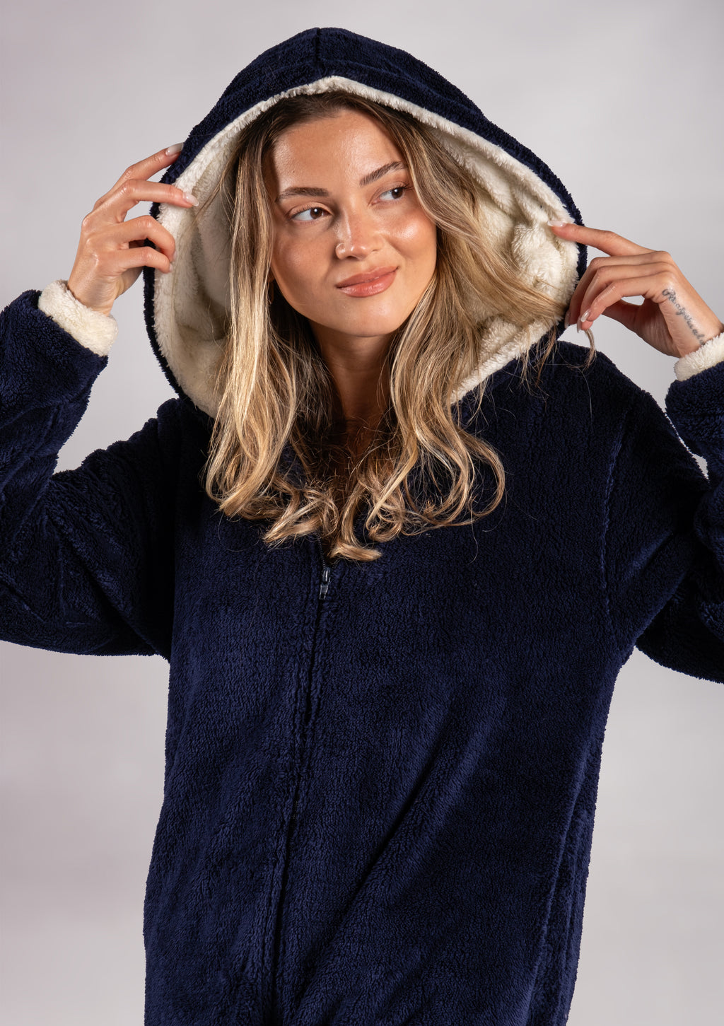 Peluş Tulum Pijama Takımı Lacivert – Seamount Store